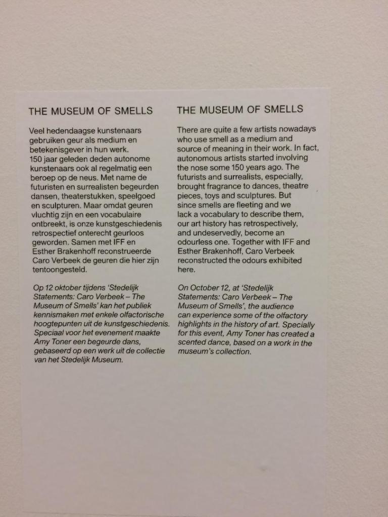 The Museum of Smells; In Search of Lost Scents at the Stedelijk Museum ...